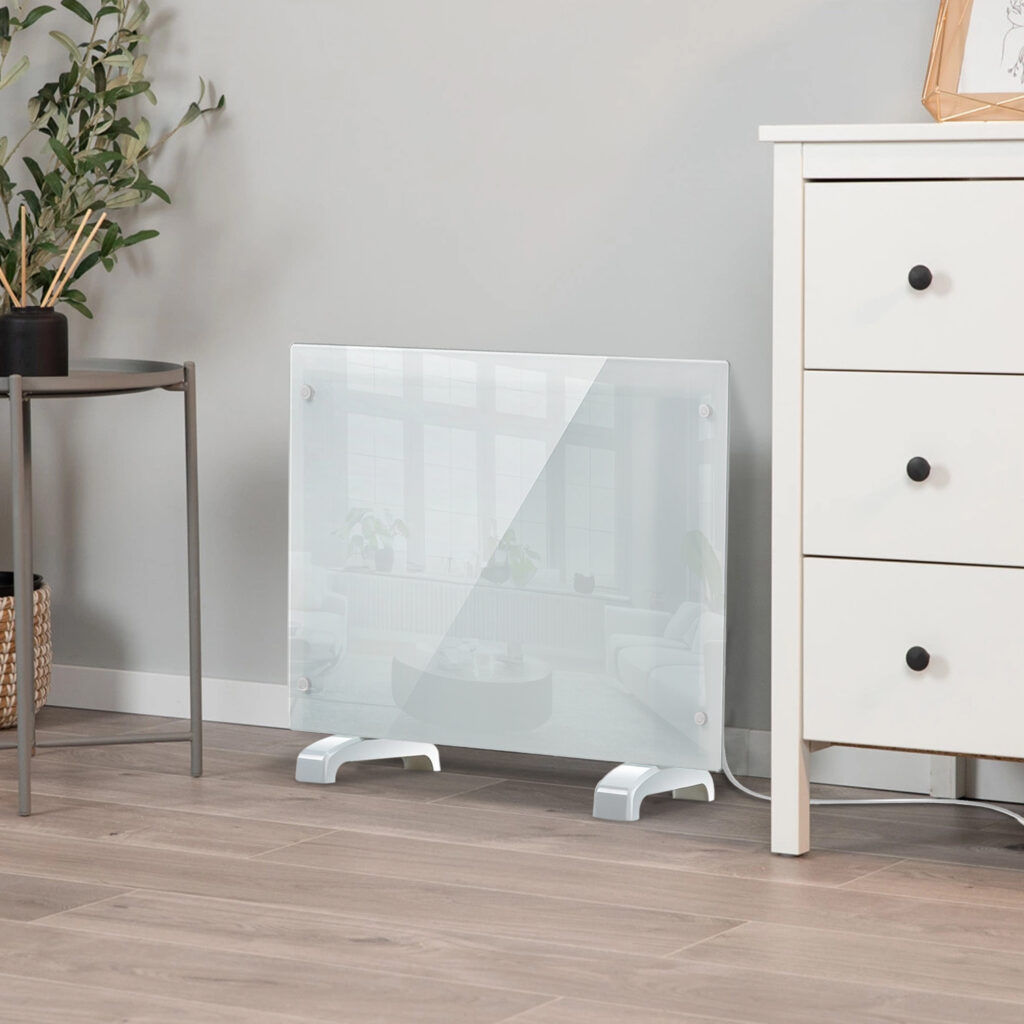 Electric Panel Heater in White 1000w - Free Standing Wall Mounted ...