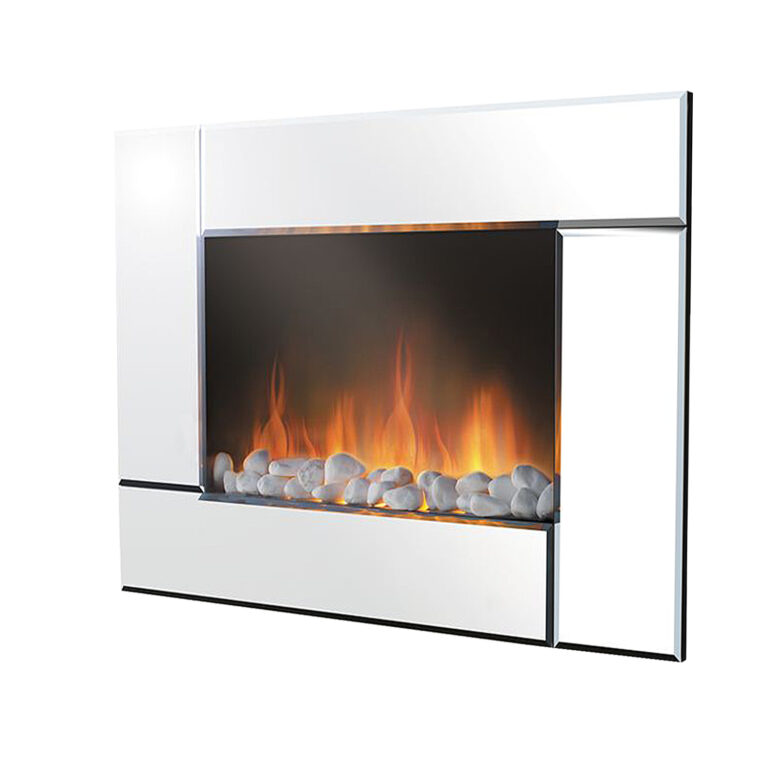 Glowmaster Oxford Wall Mounted Electric Black Glass Fireplace ...