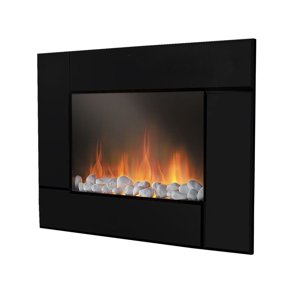 Glowmaster Oxford Wall Mounted Electric Black Glass Fireplace ...