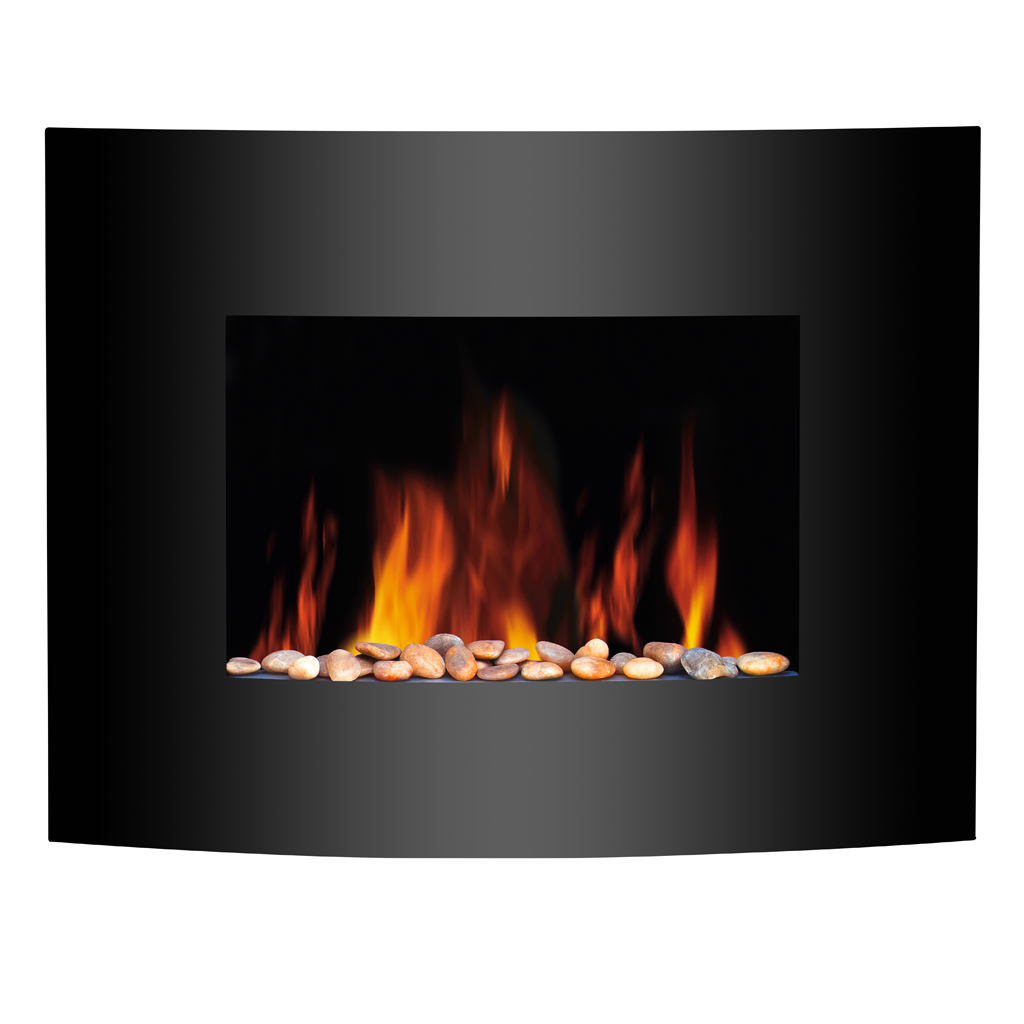 Glowmaster Warwick Curved Wall Mounted Electric Glass Fireplace ...